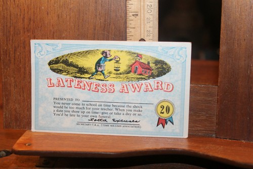 Vintage NUTTY AWARDS Postcard #20 Lateness Award | eBay