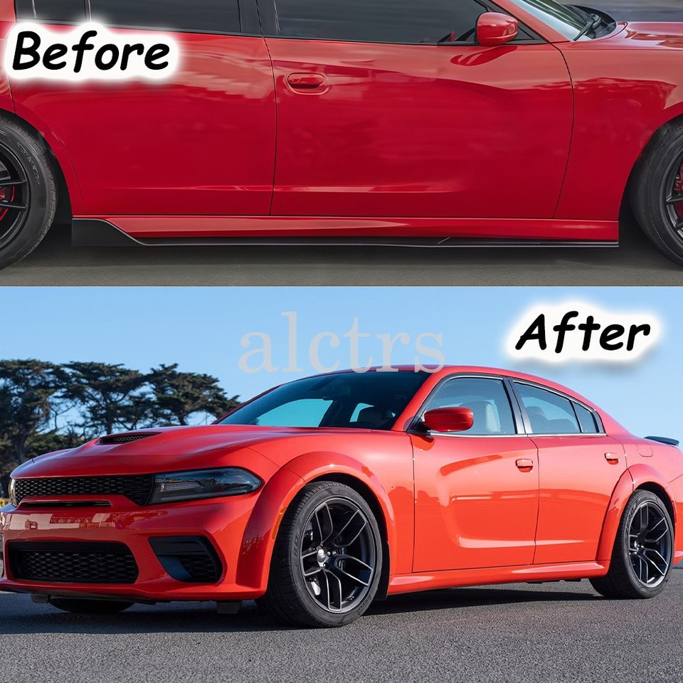 Side Skirts Fit For 2015-2023 Dodge Charger Panel Splitter Glossy Black ...