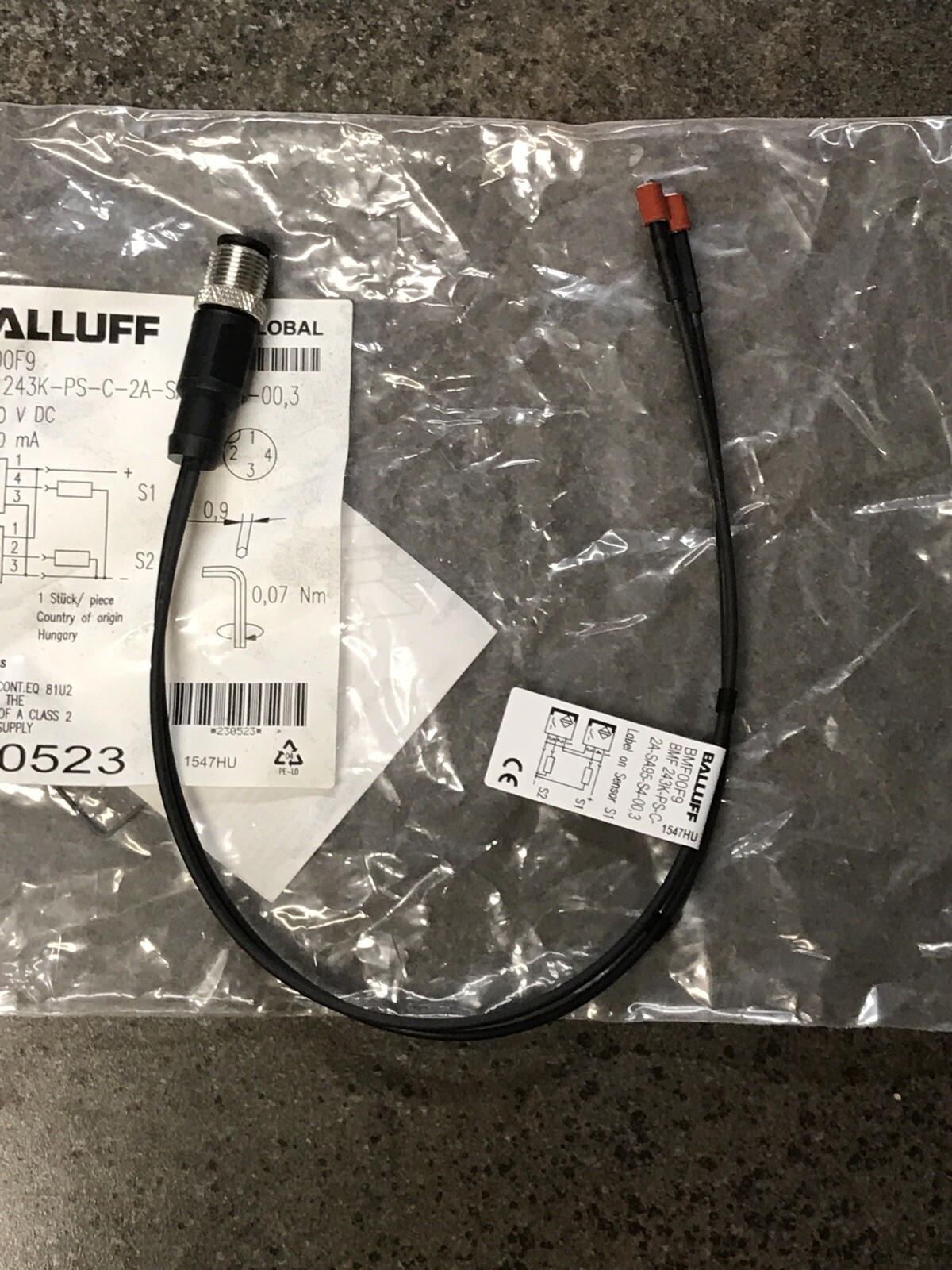 BALLUFF BMF00F9 MAGNETIC FIELD SENSOR BMF 243K-PS-C-2A-SA95-S4-00 3 N ...