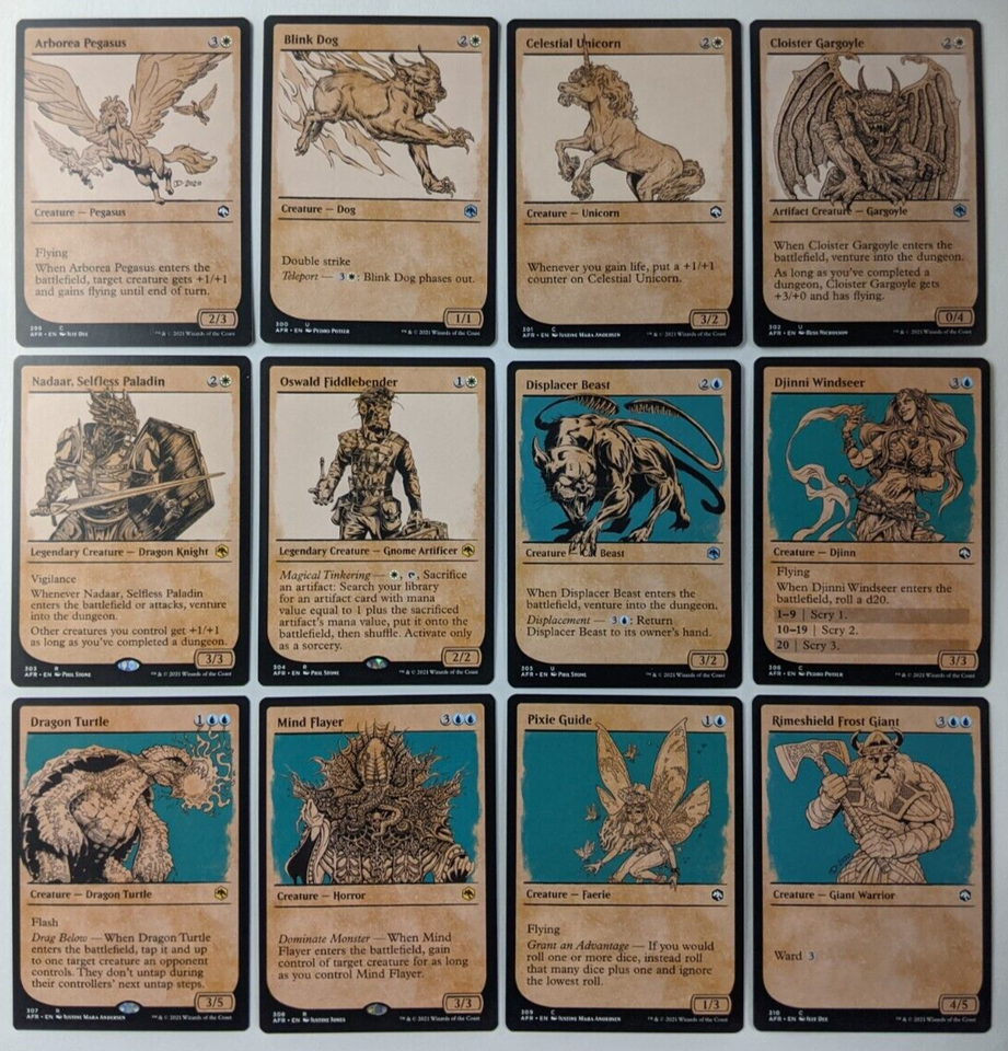 Adventures in Forgotten Realms SHOWCASE MTG Full Set 51 Card Magic the ...