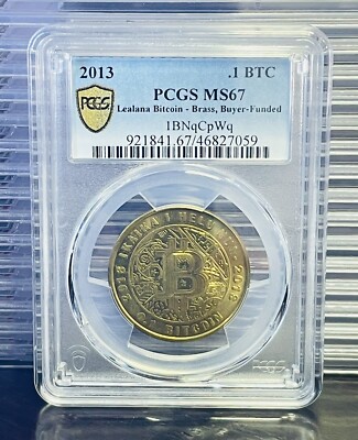 2013 LEALANA .10 Bitcoin (BTC) Casascius Buyer Funded Gold Shield PCGS ...