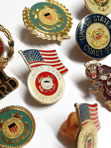 United States Coast Guard Eagle Flag USCG Souvenir Lapel Pin Lot (12 ...