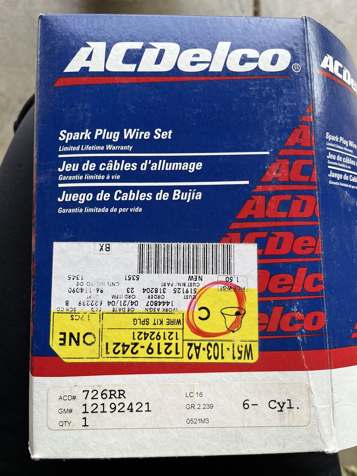 Spark Plug Wire Set-VIN: 1, Eng Code: L67 ACDelco GM Original Equipment ...