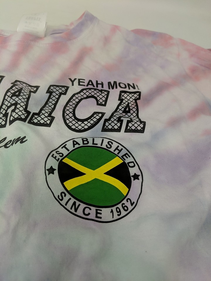 Jamaica Yeah Mon No Problem Vintage Pink Tie Dye T-Shirt Size Medium | eBay