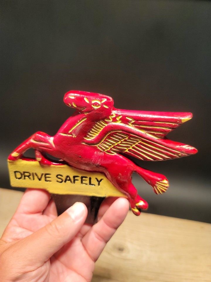 Antique Vintage Style Aluminum Pegasus Drive Safely License Plate Fob ...