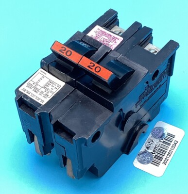 New Circuit Breaker FPE Federal Pacific FPE 20 Amp 2 Pole Stab-lok Type ...