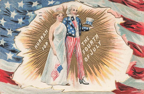 c1910 Uncle Sam Walking Lady Liberty Flag Patriotic Fourth of July P447 ...