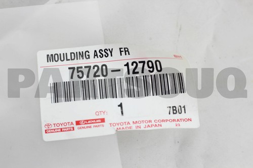 7572012790 Genuine Toyota MOULDING ASSY, FRONT DOOR BELT, LH 75720 ...