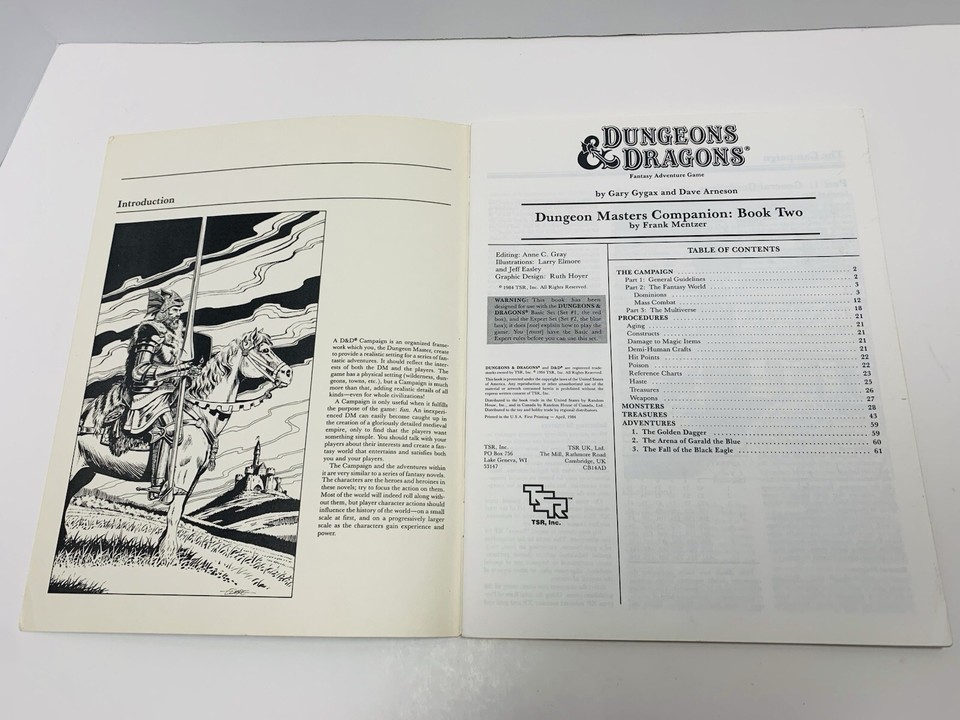 Dungeons & Dragons Dungeon Masters Companion: Book Two 1st Printing ...