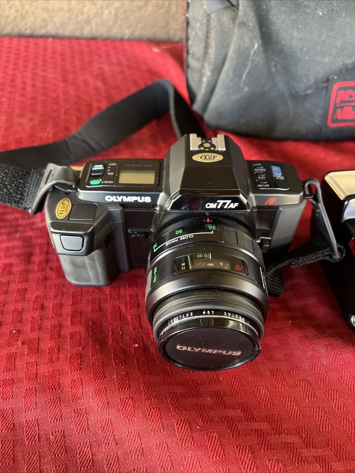 ~ Vintage Olympus OM77AF Camera + F280 Flash + Case ~ | eBay