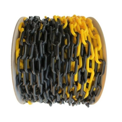 6mm Yellow / Black Plastic Safety Chain - rolls of 40 meters | eBay ...