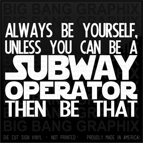 Subway Operator Jedi Decal Sticker Passenger/ Suburban Trains Train Job ...