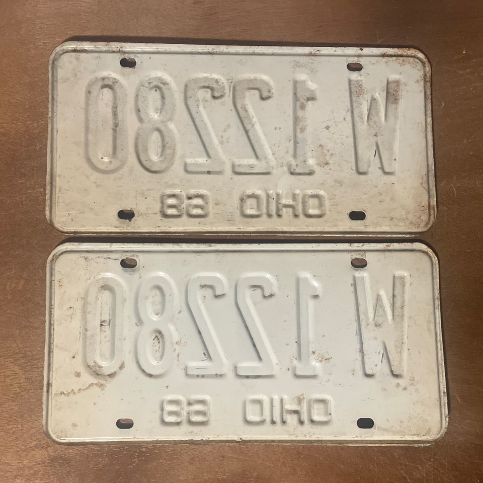 1968 Ohio License Plate Pair # W 12280 | eBay