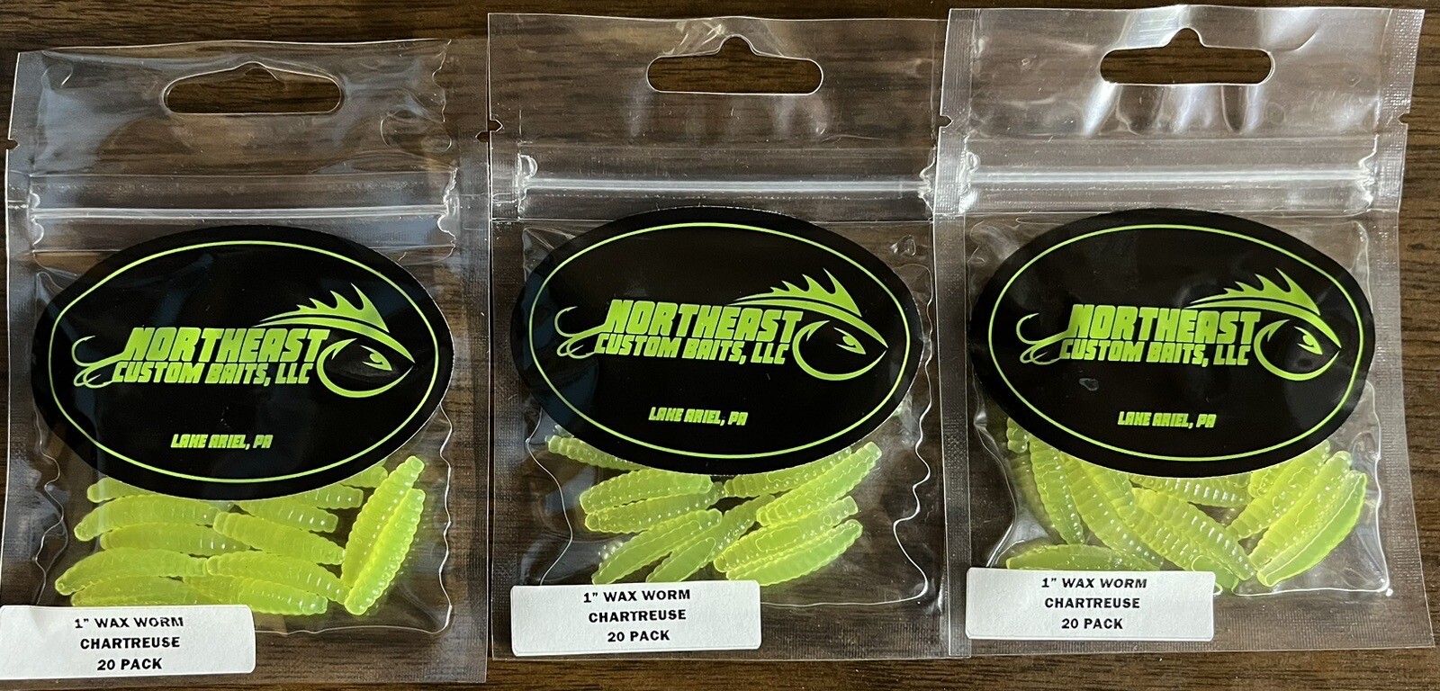 1” Wax Worm ice fishing softplastic perch crappiePanfish ...