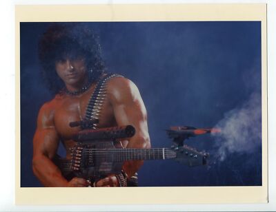 Kane Roberts-8x10-Color Photo-Machine Gun Guitar-Alice Cooper Band | eBay