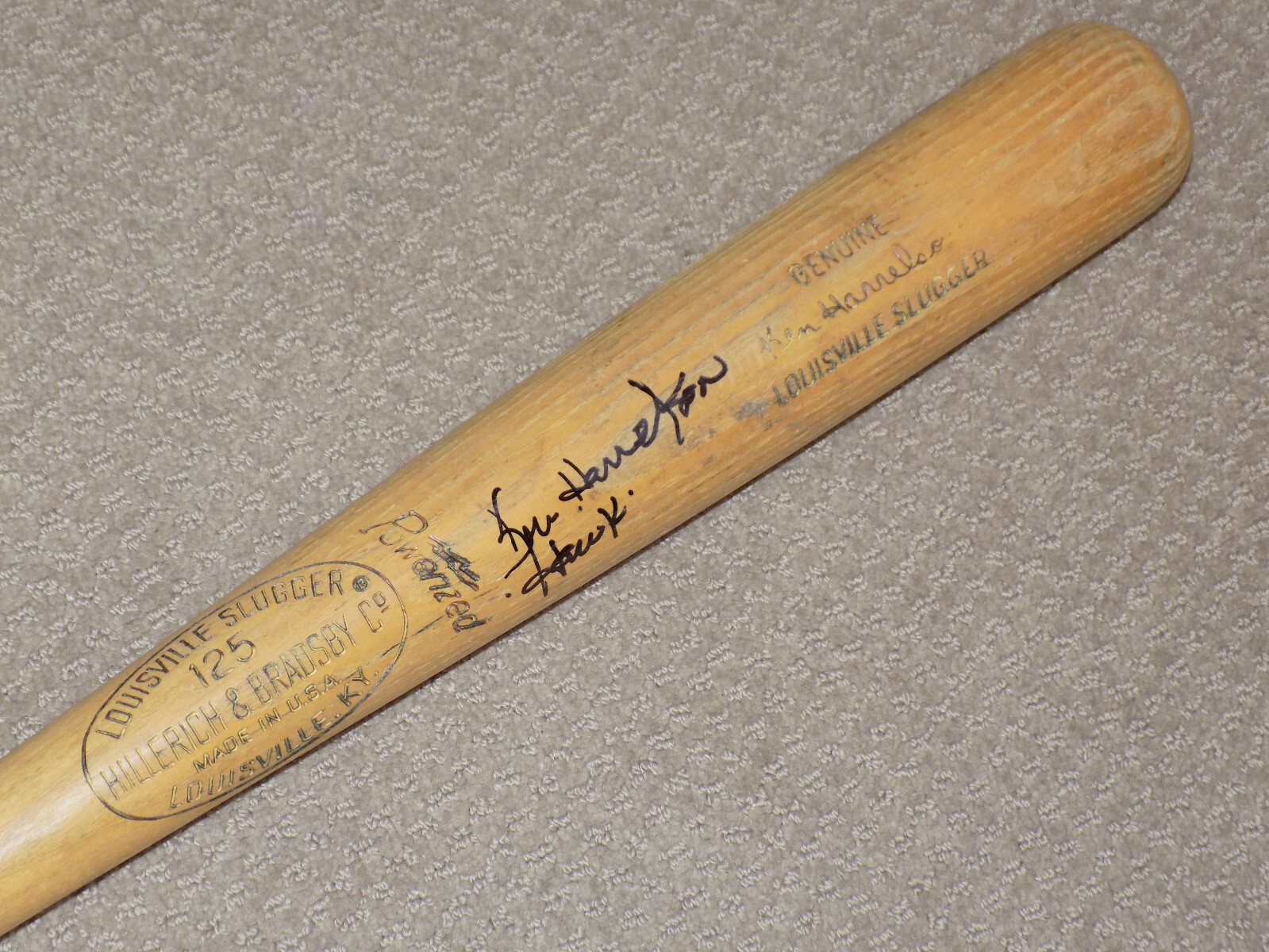 Ken Hawk Harrelson H&B Game Used Signed Bat 1967 Boston Red Sox ...