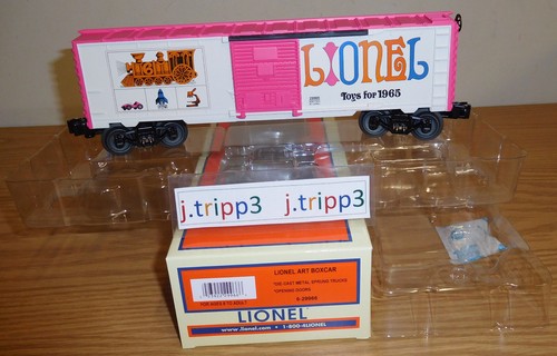 LIONEL 6-29966 ART RAILROAD PINK BOXCAR TOY TRAIN CAR O GAUGE TOYS 1965 ...