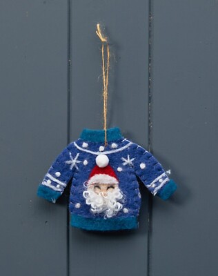 Novelty Father Christmas Tree Decorations Ornaments Jumper Santa ...