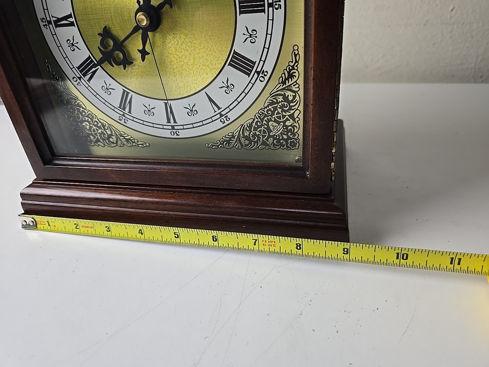Vintage Hamilton Mantel Clock Quartz with Double Hammer Chimes Works ...