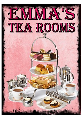 Personalised Tea Shop Sign Personalised Cafe Tea Shop Sign Vintage Tea ...