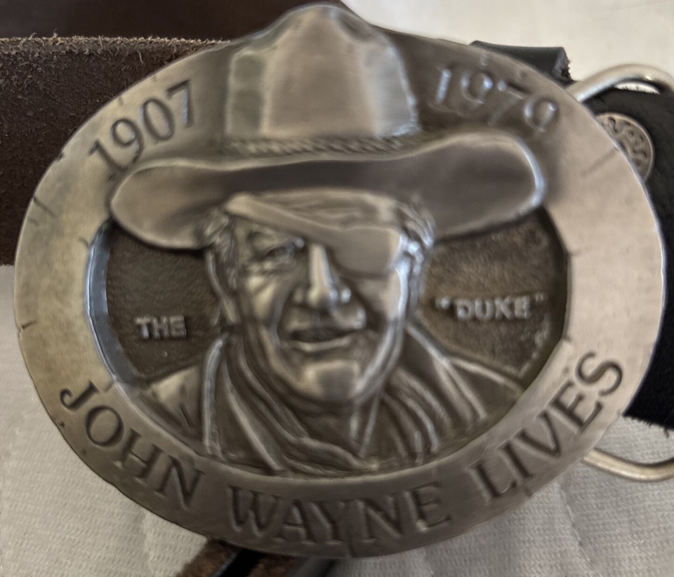 Vintage John Wayne Lives 1907-1979 "The Duke" Buckles of America belt ...