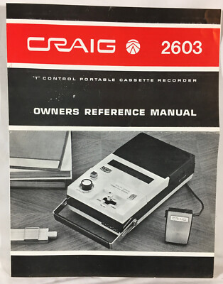 1970s Craig 2603 T Control Solid State Portable Cassette Recorder ...