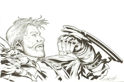 Captain America Original Art by Steve Kurth MARVEL INFINITY WAR DESTINY ...