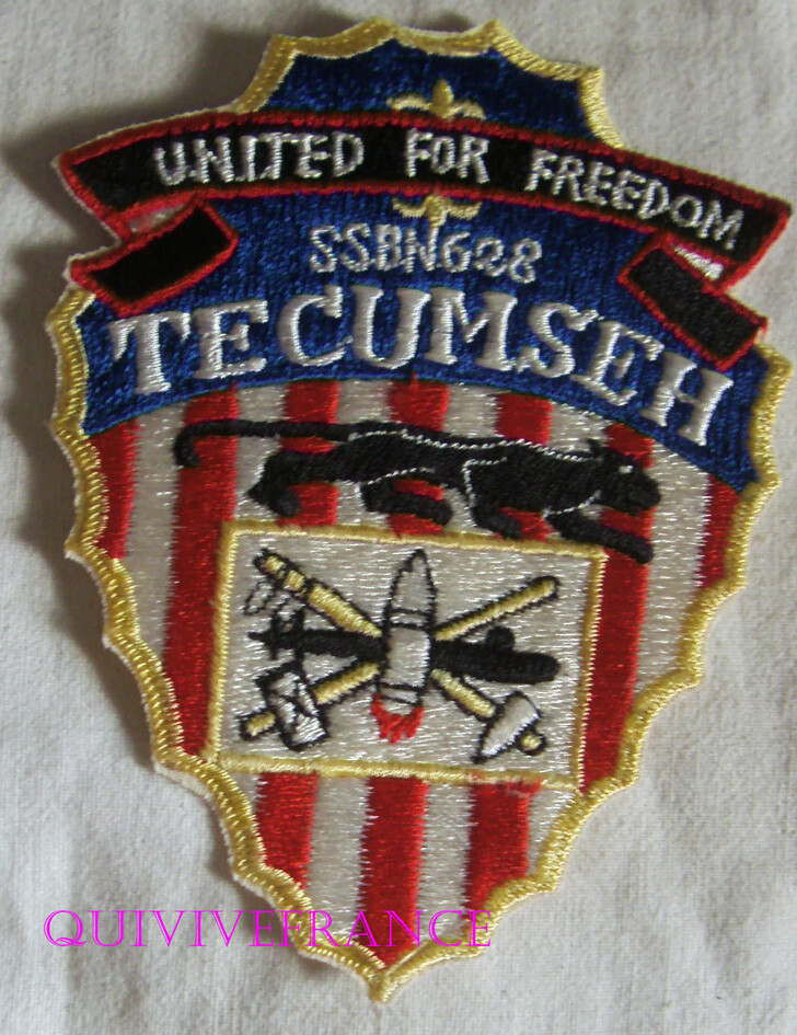 PUS748 - Vintage Navy USS TECUMSEH SSBN 628 Patch Sous-Marin Nucléaire ...