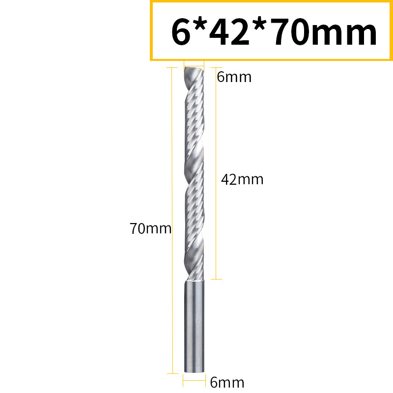 Carbide 6mm Shank Single Flute Spiral Router Bit End Mill CNC Cutter ...