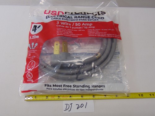 Range Oven Electric Power Cord 3 Prong Wire 50 Amp 4' Foot Heavy Duty ...