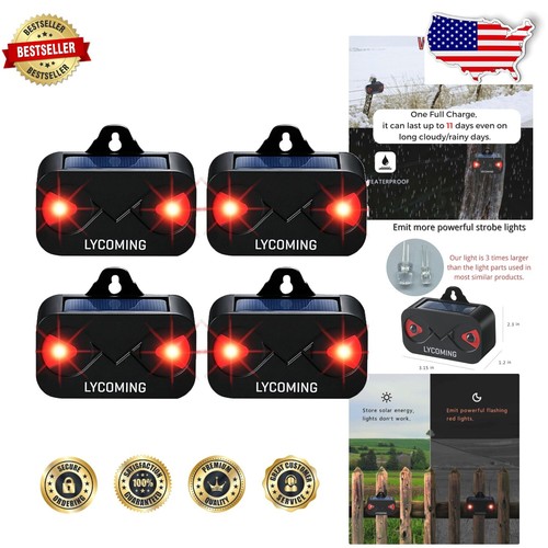Durable Solar Animal Deterrent Light with Automatic Red Strobe for ...