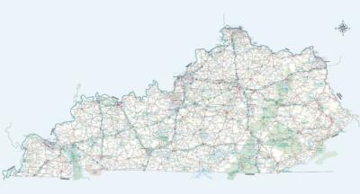 KENTUCKY STATE ROAD MAP GLOSSY POSTER PICTURE PHOTO BANNER city highway ...
