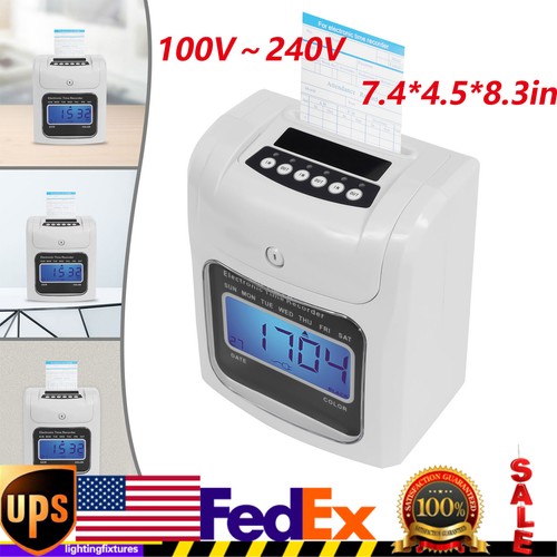 LCD Employee Attendance Machine Time Clock Punch Card Machine Office w ...