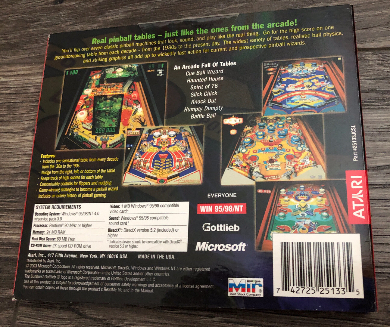 Microsoft Pinball Arcade PC 1998 Vintage Windows 95 98 Seven Tables | eBay