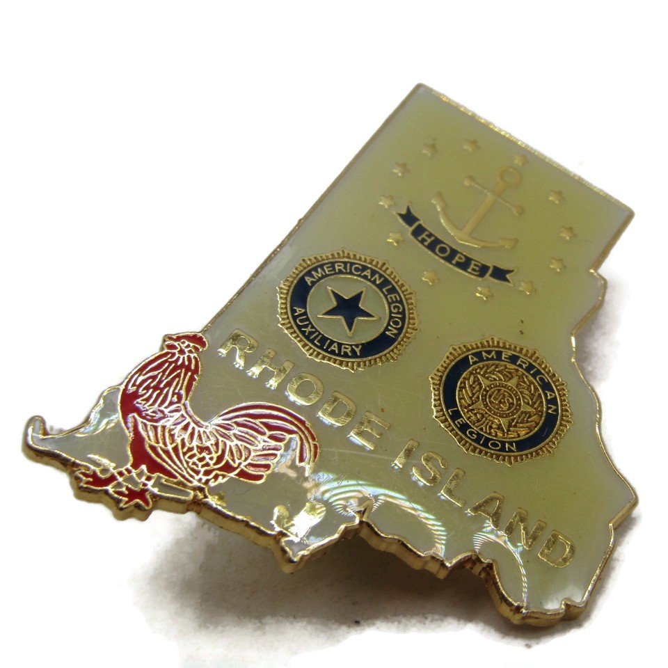 American Legion Rhode Island State Design Pin Red Rooster | eBay
