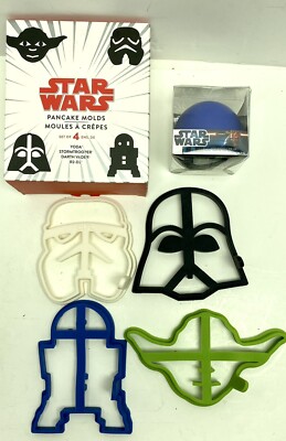 Star Wars Set Of 4 Silicone Pancake Molds & Death Star Ice Cube ...
