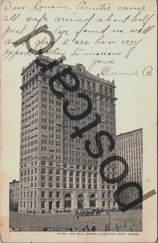 1908 WHITEHALL BUILDING, 20 Floors, NEW YORK, Built 1904, postcard ...