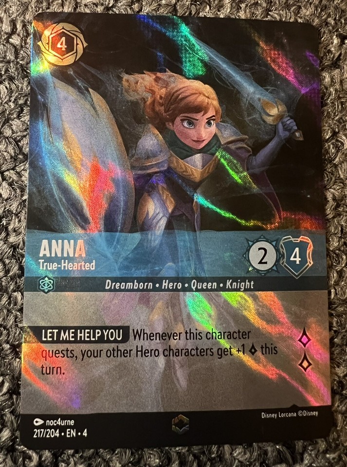 Anna - True Hearted, Enchanted Rare. 217/204. Ursula’s Return. Disney ...