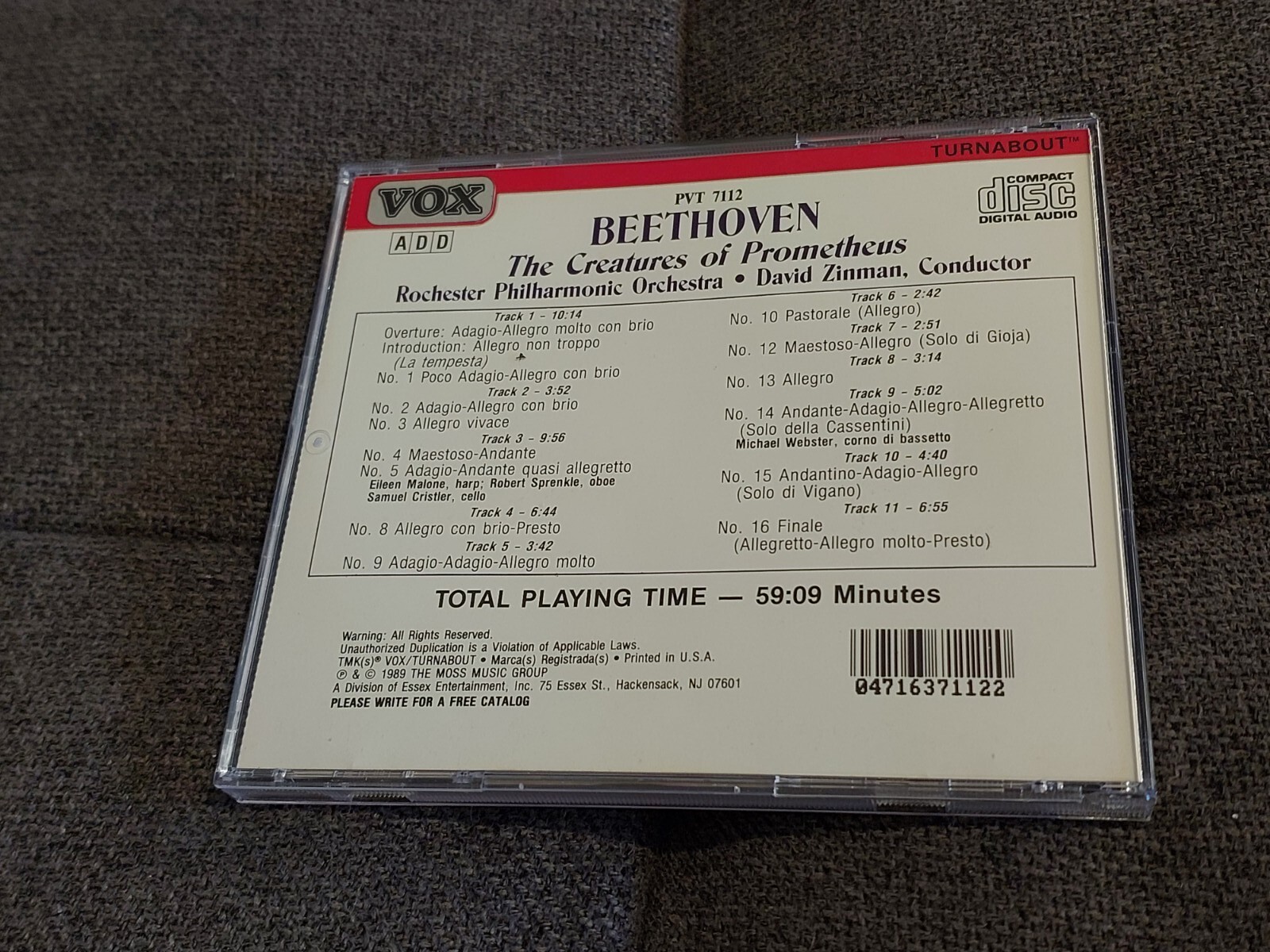 Beethoven Creatures Of Prometheus CD In GC Rochester Orchestra David ...