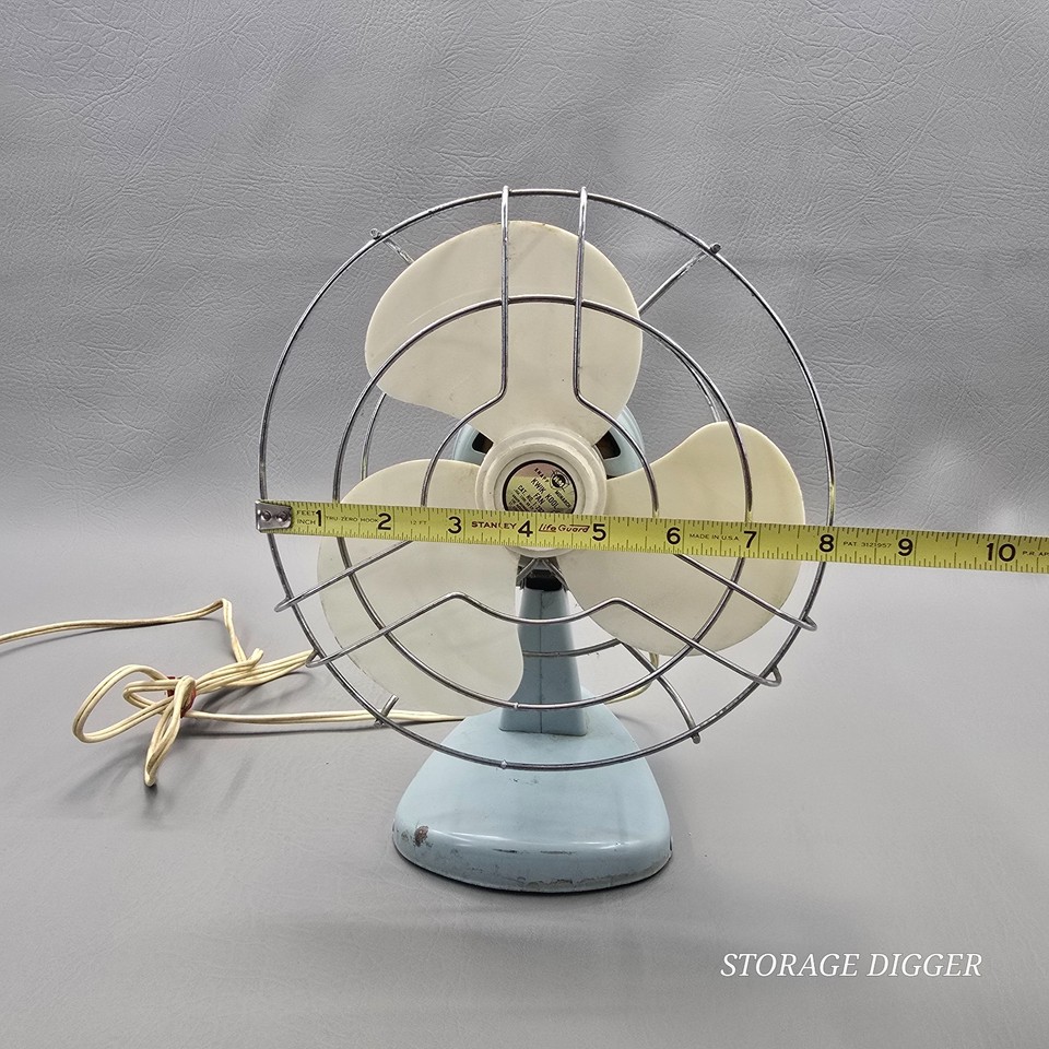 Vintage Knapp Monarch Kwik Kool Fan #1-202 Blue & White Retro Desk Fan ...