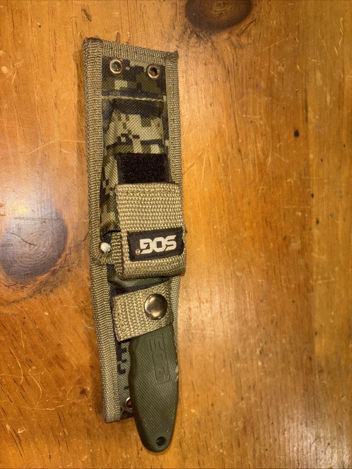 SOG Field Pup 1 Knife W/ Camo Sheath N Sharpening Stone | eBay