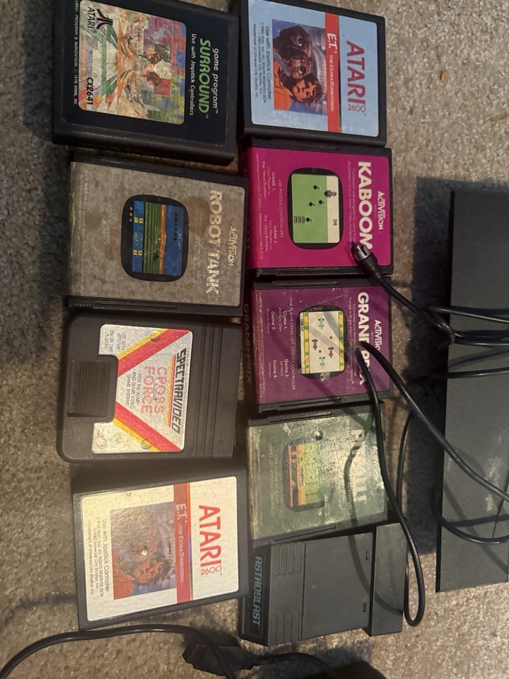 Vintage Small Atari 2600 Console Controllers & 9 Games | eBay