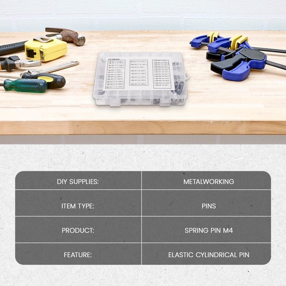 280 StüCk Edelstahl Bolzen Spannung Elastische Zylindrische Splinte ...