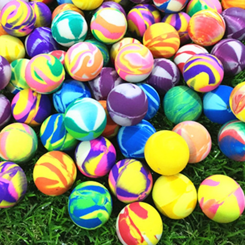 25 Pcs 25 mm Jumping Balls Rubber Bouncy Balls Toy Balls for Children ...