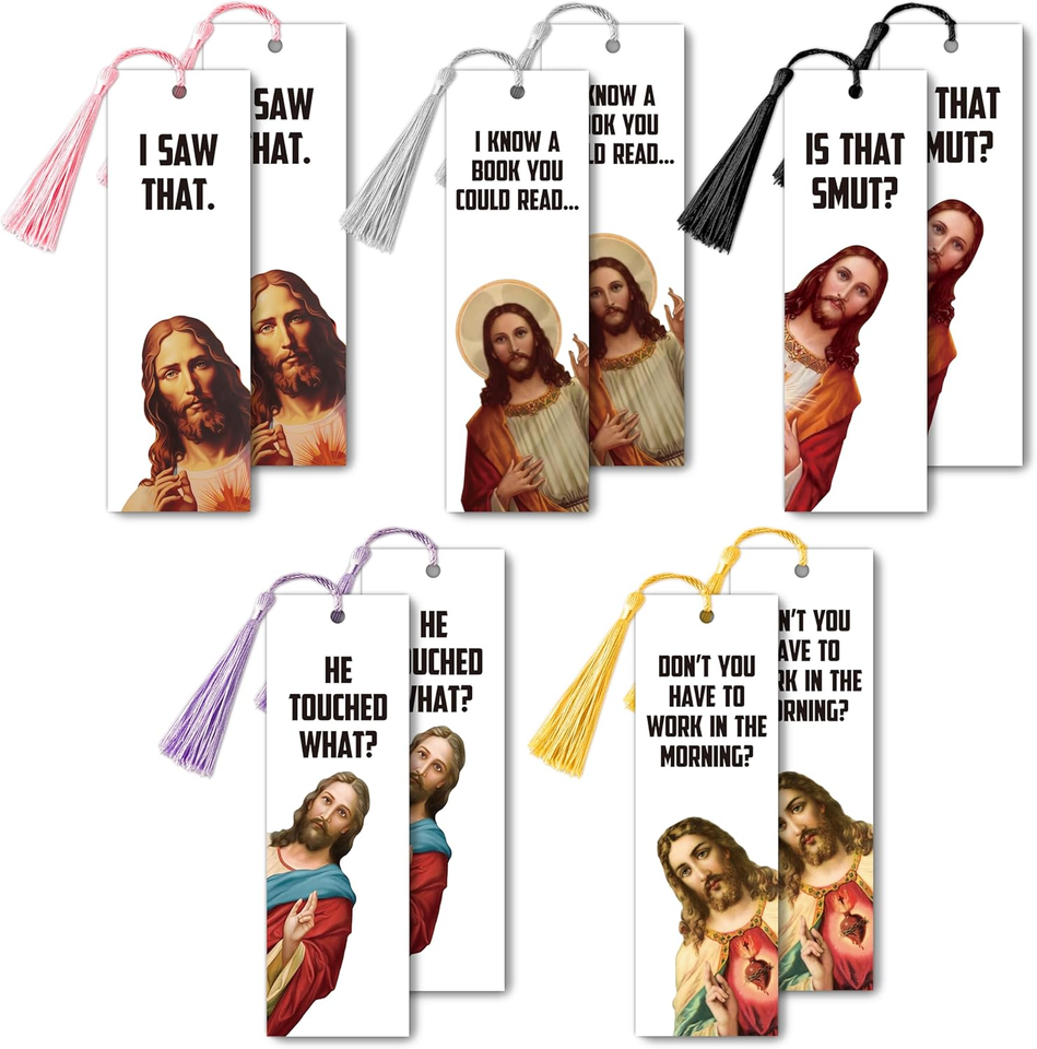Peeking Jesus Is That Smut Bookmark - 10Pcs Funny Jesus Is Watching You ...