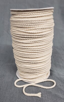 1/4" Cotton Drawcord Braided Round Drawstring PFD~Beige/Natural~10/20 ...