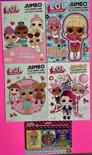 LOL SURPRISE! Jumbo Coloring&Activity Books + 3 Packs LOL 24 Crayons (5 ...