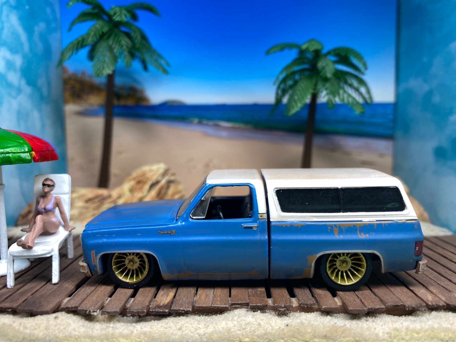 1973 Chevrolet Cheyenne 10 Custom Lowered & Weathered Look 1/64 Pickup ...