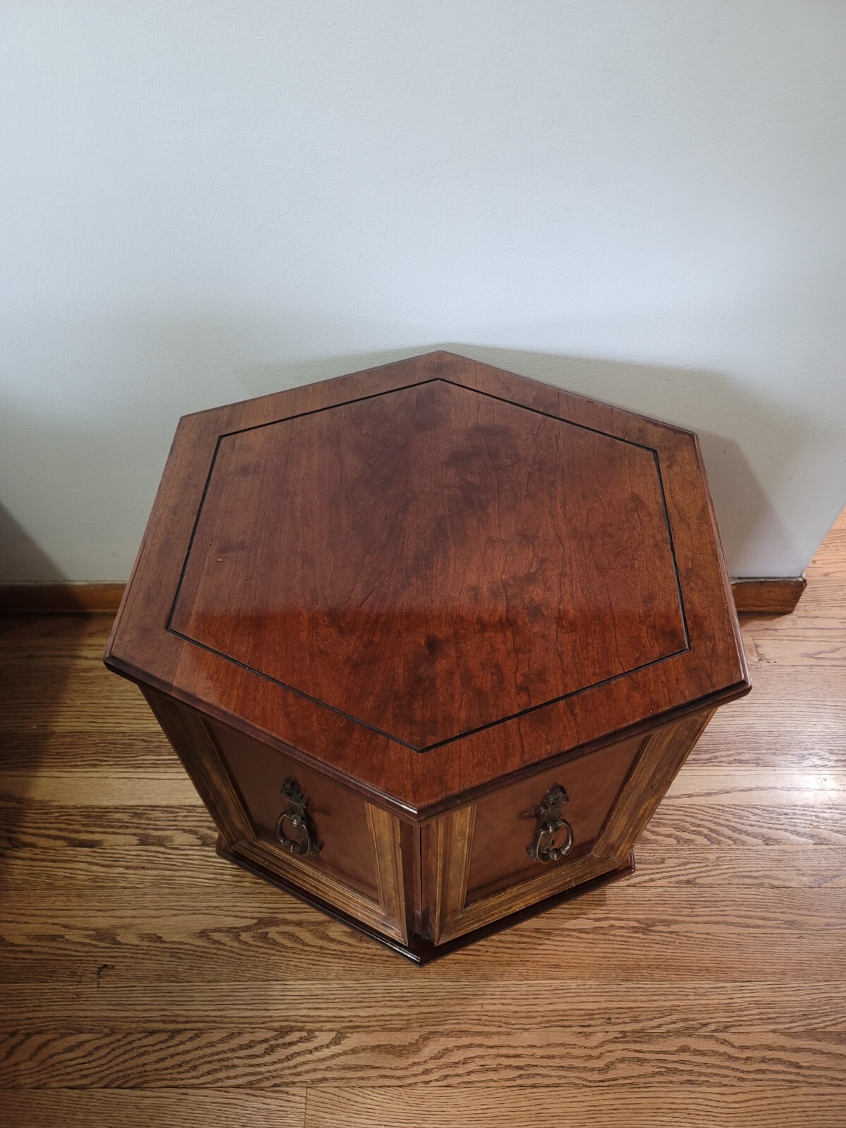 Mid Century Hexagonal Wood Side End Table Vintage | eBay