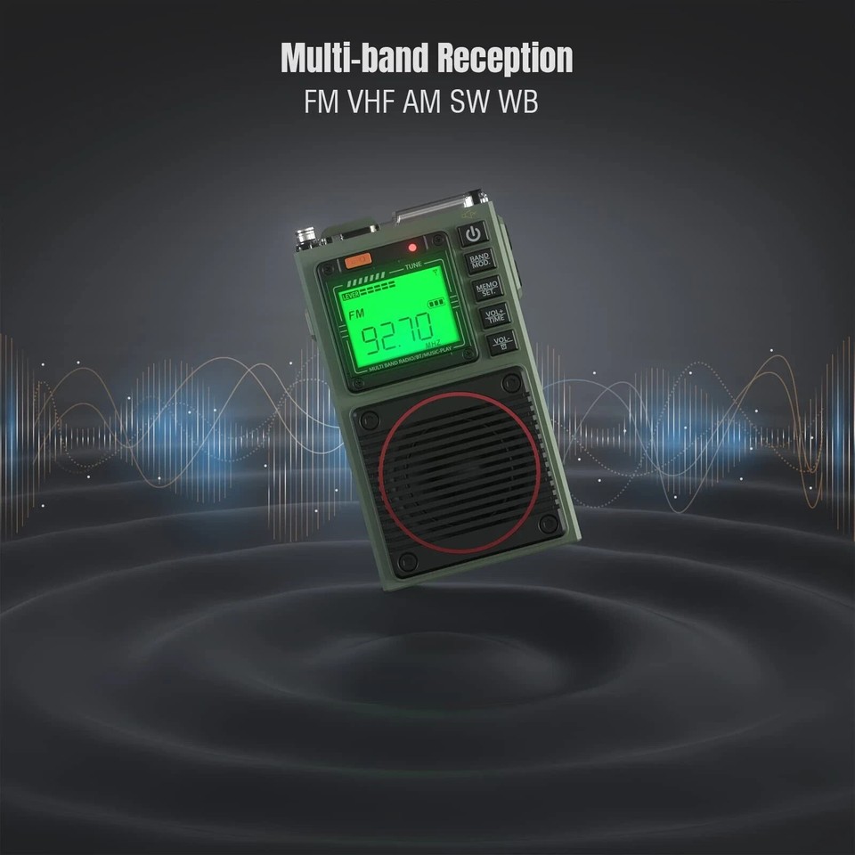 Raddy RF75A APP Control Shortwave Radio AM/FM/VHF/SW/WB Weather Radio ...